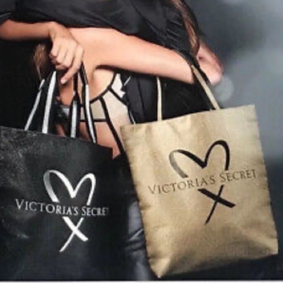 Victoria's Secret | Bags | Nwt Victorias Secret Metallic Gold Glitter ...